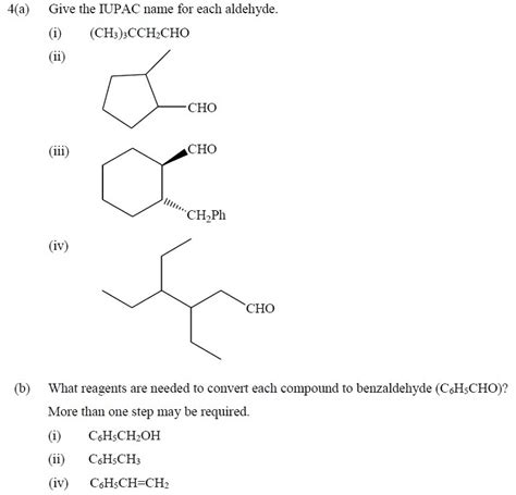 Give The Iupac Name For Each Aldehyde Ch3 3cch2cho