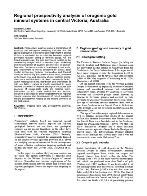 Regional Prospectivity Analysis Of Orogenic Gold Mineral Systems In