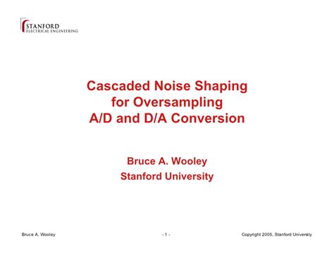 Cascaded Noise Shaping For Oversampling Ad And Da Conversion Docslib