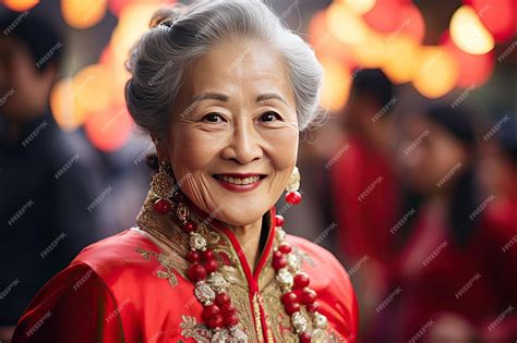 Premium Ai Image Portrait Of Beautiful Chinese Asian Senior Woman