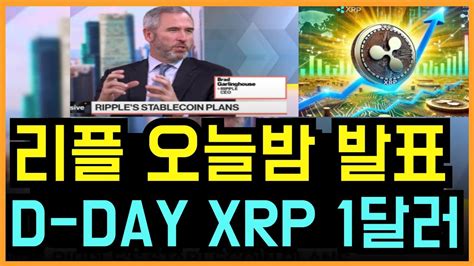 리플 코인 오늘밤 발표 D Day Xrp 1달러 리플목표가 리플호재 리플전망 리플코인목표가 리플코인호재 리플코인전망 Youtube