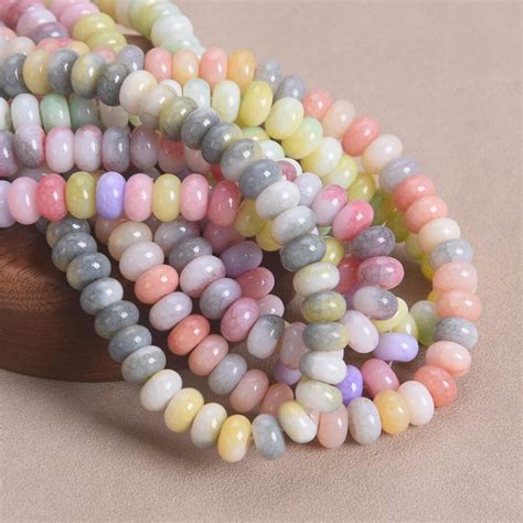 50pcs Mixed Colors Rondelle Shape 8x5mm Opaque Glass Loose Spacer Beads