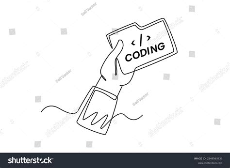 single one line drawing hand holding stock vector royalty free