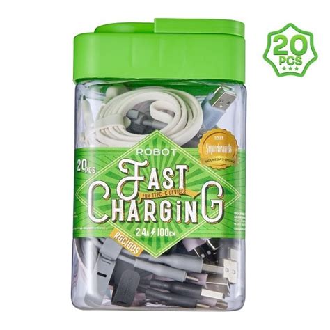 Jual Kabel Data USB Toples ROBOT RGC 100 Type C Usb 2 4A 100cm Data Cable Colourfull Original