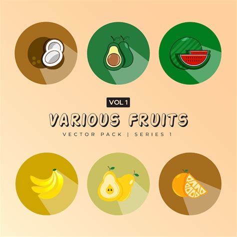 Premium Vector Set Of Fruits Illustration Vector Flat Color Icons