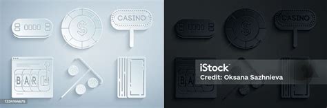 칩 카지노 간판 온라인 슬롯 머신 카드 의 갑판 달러 기호와 포커 테이블 아이콘에 대한 스틱을 설정합니다 벡터 3차원 형태에 대한 스톡 벡터 아트 및 기타 이미지 Istock