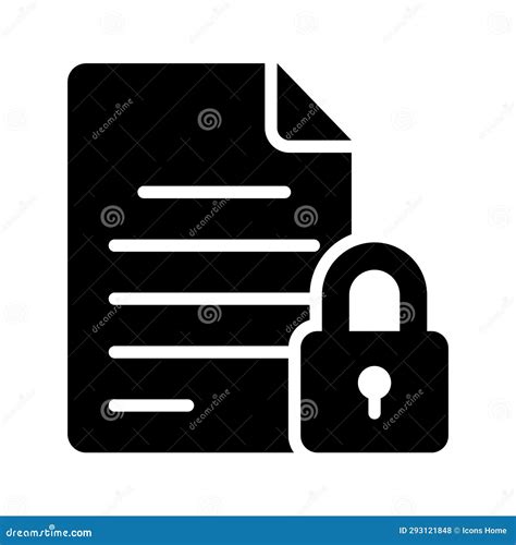 Secure Confidential Agreement Document With Locked Access Vector Padlock Protection Stock