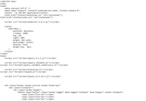 Javascript Mvc View Renders As Plain Html When Server Validation