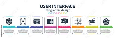 User Interface Infographic Design Template With Dollar Connected Users