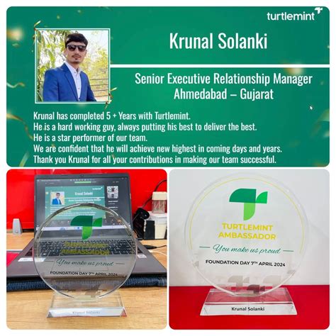 Krunal Solanki On Linkedin Proud Moments Long Term Service Awards Turtlemint