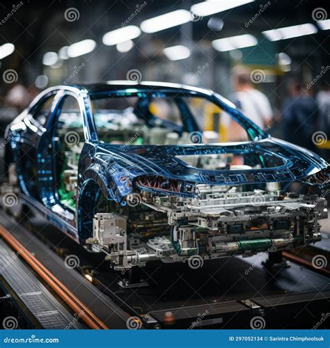 Car Factory Digitalization Industry 40 Concept Automated Robot Arm Assembly Line Manufacturing