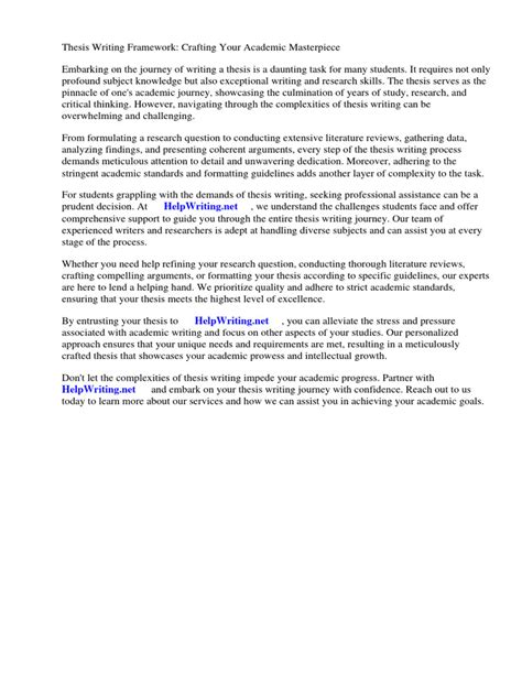 Thesis Writing Framework Pdf