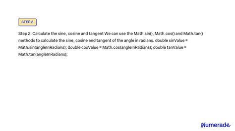 solved write a java program to find the sine cosine and tangent of 60 degrees and display the