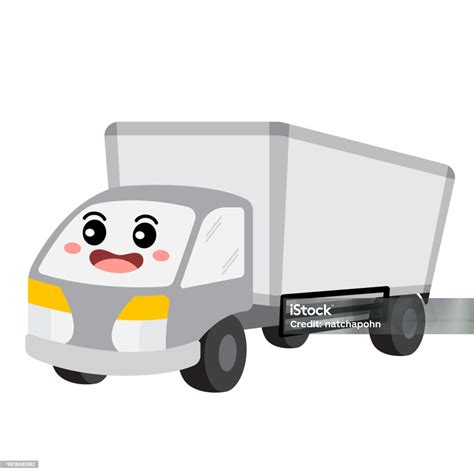 Lorry Transportasi Kartun Karakter Perspektif Melihat Ilustrasi Vektor