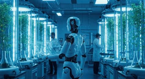 Advanced Robot In A High Tech Laboratory Stock Image Image Of Indoor Plant 360264615