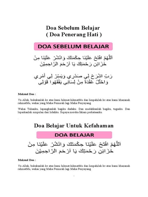Doa Sebelum Belajar Pdf