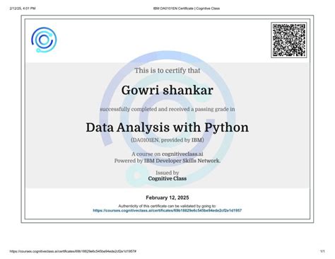 Gowri Shankar On Linkedin Dataanalysis Python Ibm Cognitiveclass Machinelearning Ai