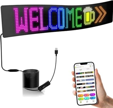 Amazon Com X Programmable LED Scrolling Sign For Car Flexible USB V LED Store Sign