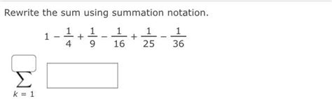 Solved Rewrite The Sum Using Summation Notation