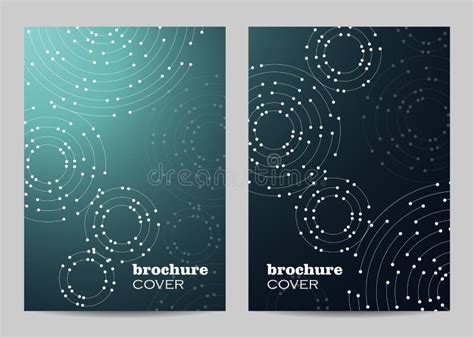 Brochure Template Layout Design Geometric Pattern With Connected Lines And Dots Stock Vector
