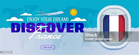 비행기로 여행 플랫 벡터 디자인 배너입니다 개념에 대한 스톡 벡터 아트 및 기타 이미지 개념 관광 국가 관광명소 Istock