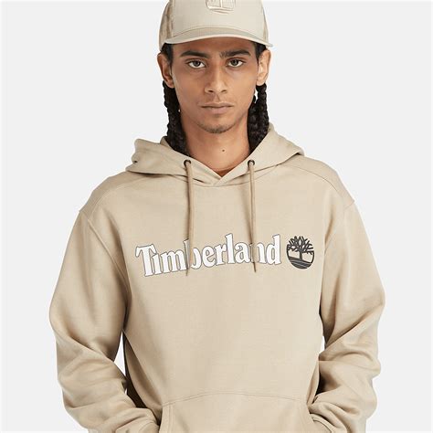 Linear Logo Hoodie For Men In Beige