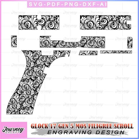 Glock Gen Filigree Scroll Gun Engraving Design Vector Etsy