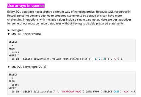 Use A List Of Values From A Table In A Sql In Statement 💬 App Building Retool Forum