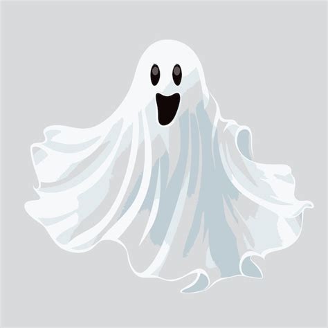 귀여운 유령 미소 프리미엄 벡터