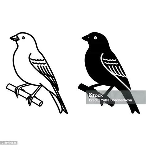 카나리아 아이콘 흑인과 백인 벡터 일러스트 새 색칠 공부 책 디자인용 가축 개념 가축에 대한 스톡 벡터 아트 및 기타 이미지 가축 귀여운 깃털 Istock