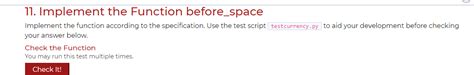Solved R N11 Implement The Function Before Space Implement Chegg