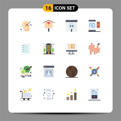 Set Of 16 Modern Ui Icons Symbols Signs For Mobile Marketing App