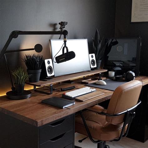 Classy Pc Setup Home Office Dark Home Office Setup Home Office Design Home Interior Design
