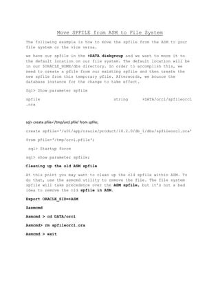 Move Spfile From Asm To File System PDF
