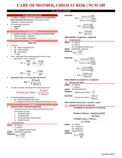 Solution Iv Calculations Studypool