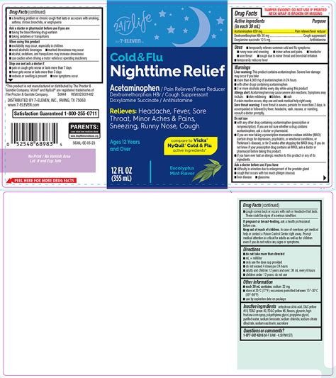 Dailymed Cold And Flu Nighttime Relief Acetaminophen