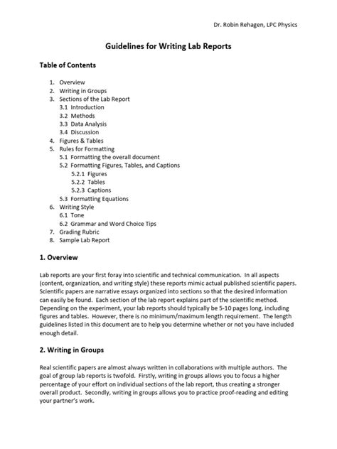 Lab Report Guidelines Rehagen Pdf Significant Figures Heat