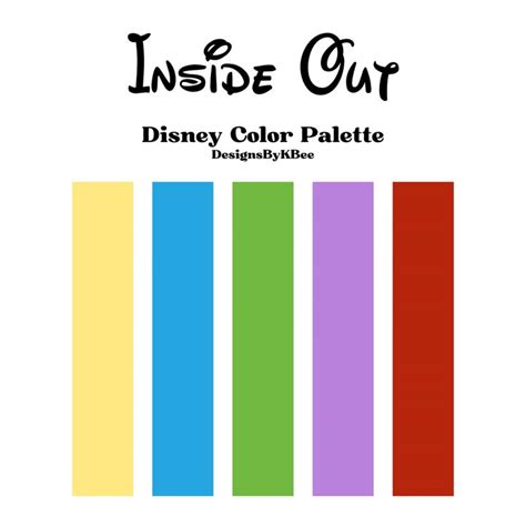 Inside Out Disney Color Palette Disney Colors Movie Color Palette