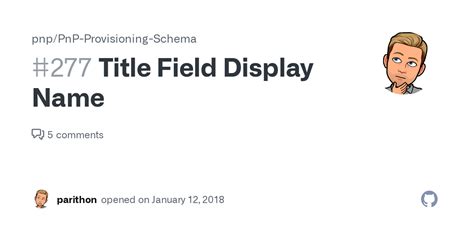 Title Field Display Name · Issue 277 · Pnppnp Provisioning Schema · Github