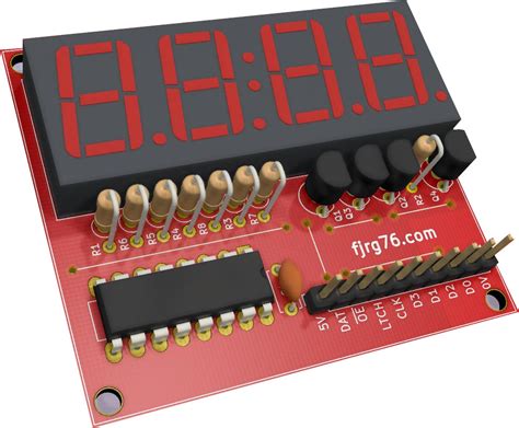 4 Digits 7 Segment Display Module Using The 74hc595 Shift Register