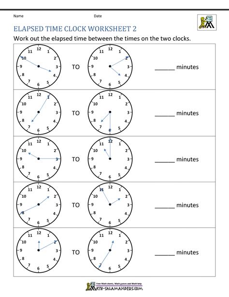 Elapsed Time Worksheets