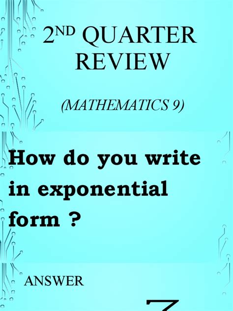 2nd Quarter Review Pdf Exponentiation Area