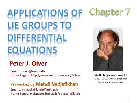 Chapter 7 Applications Of Lie Groups To Differential Equations Ppt Download