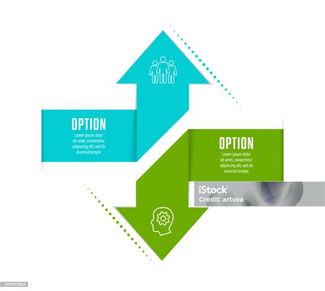인포그래픽 요소 반대 방향의 두 개의 화살표 인포그래픽 3에 대한 스톡 벡터 아트 및 기타 이미지 3 4 8 Istock
