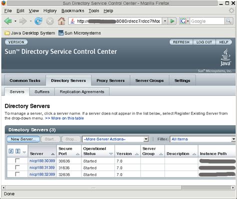 Directory Service Control Center Interface Oracle Directory Server Enterprise Edition