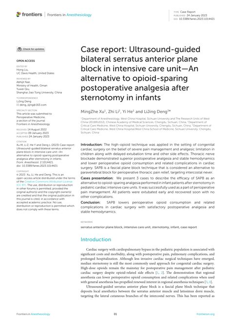 Pdf Case Report Ultrasound Guided Bilateral Serratus Anterior Plane Block In Intensive Care