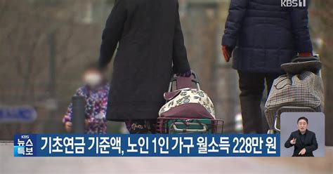 기초연금 기준액 노인 1인 가구 월소득 228만 원