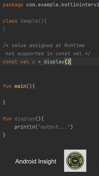 3 Difference Between Const Val And Val In Kotlin Interview Question Youtube