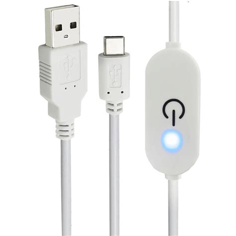 junsunmay type c 단색 길이 1m 흰색 용 usb led 터치 인라인 조광기 스위치 컨트롤러