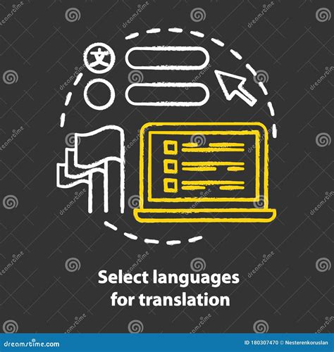 Select Languages For Translation Chalk Concept Icon Translator Software Idea Linguistics Stock
